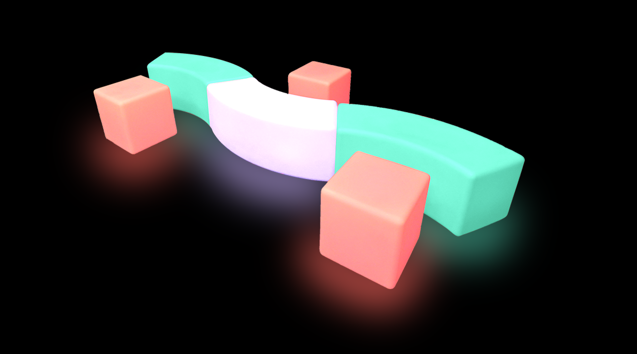 Calyx LED Curved Bench - Furniture Rentals in Dubai | Abu Dhabi | UAE