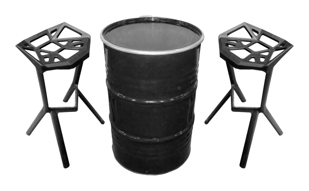 Oil Drum Cocktail Table Rental in Dubai, Abu Dhabi, UAE