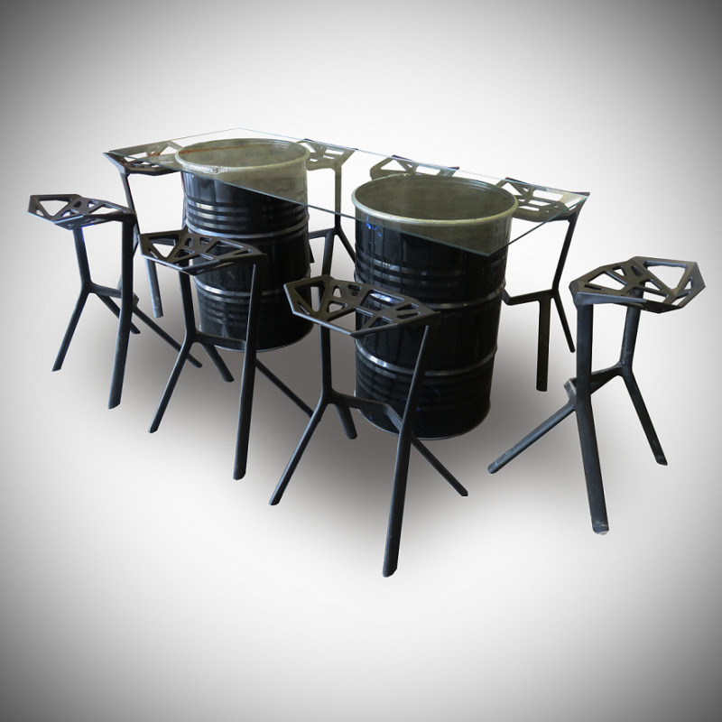 Collins Vertex Glass High Table - Black - Furniture Rentals in Dubai ...