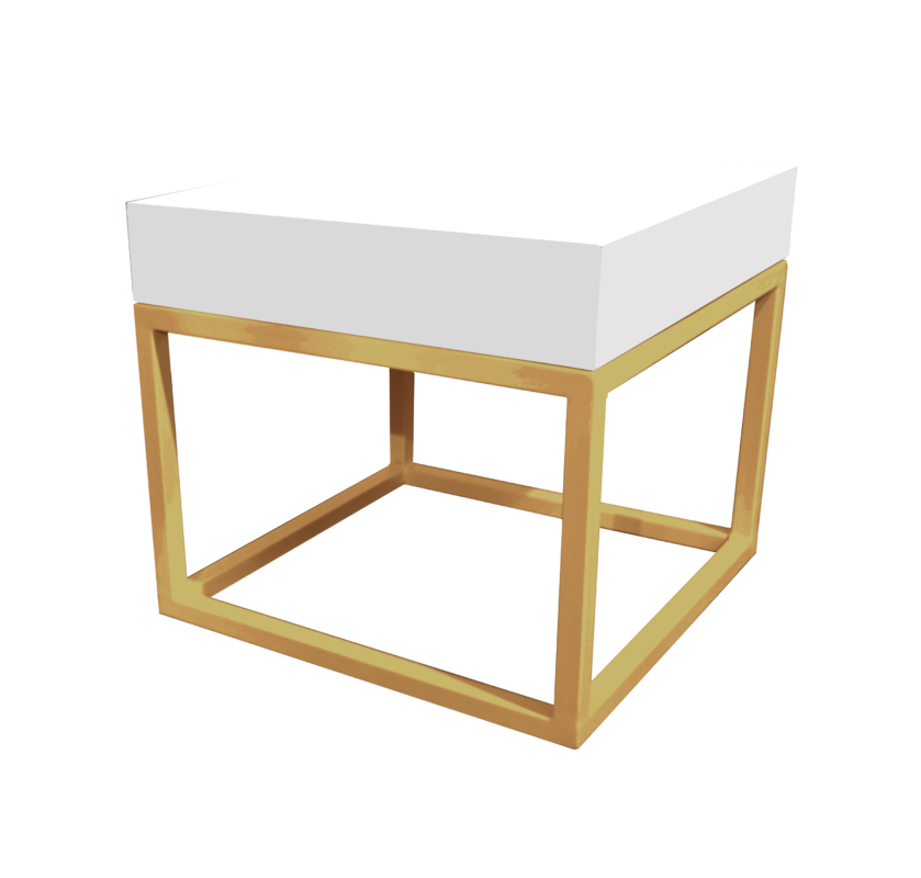 White Gold Side Table Rental for events in Dubai, Abu Dhabi, UAE.